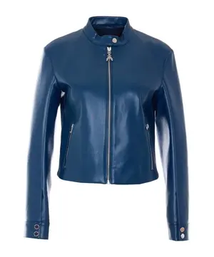 Women's Blue Biker Jackets