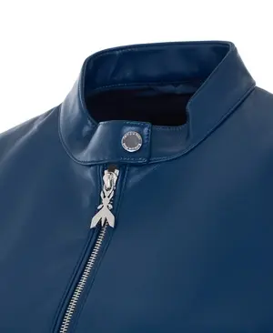 Patrizia Pepe Leather Biker Jacket - Blue