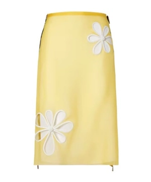 Fendi Floral Cut-out Midi Skirt - Yellow