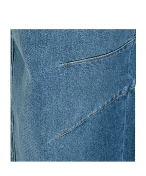 MARINE SERRE Moon Print Wide-leg Jeans - Light Blue