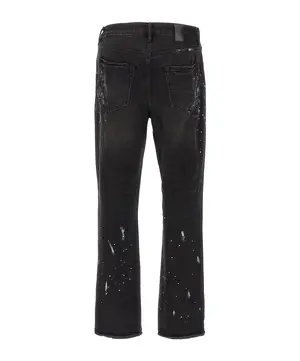 PURPLE BRAND Knee Slit Paint Jeans