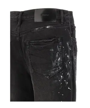 PURPLE BRAND Knee Slit Paint Jeans
