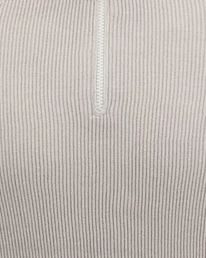 Brunello Cucinelli Ribbed-knit Half-zip Sweater - Gray