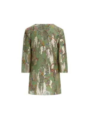 Valentino Garavani Draped Floral Jacquard Top