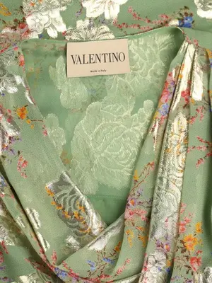 Valentino Garavani Draped Floral Jacquard Top