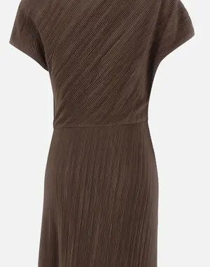 Vince Pleated Knot-waist Midi Dress