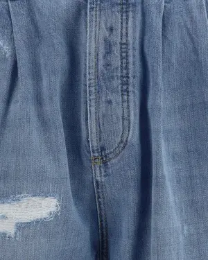 Brunello Cucinelli Distressed Pleated Jeans