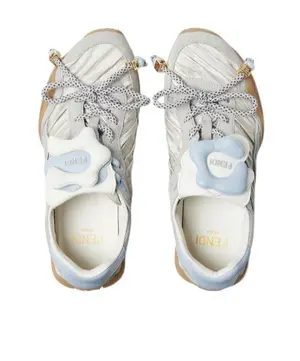 Fendi Wave Pulse Sneakers With Floral Detail - Grey