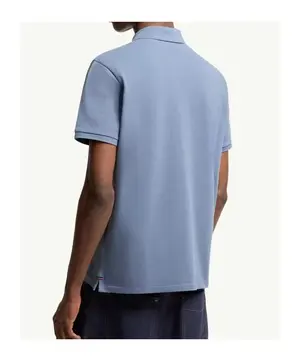 Moncler Logo Patch Short-sleeved Polo Shirt - Blue
