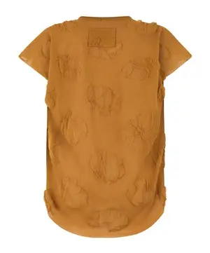 UMA WANG Short Sleeve T-shirt With Asymmetrical Hem - Orange