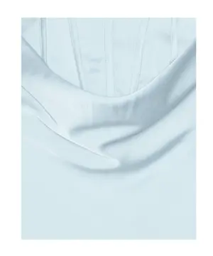 ROTATE BY BIRGER CHRISTENSEN Satin Corset Maxi Dress - Blue