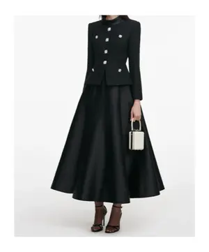 SELF-PORTRAIT Embellished Midi Dress With Diamanté Button Detail