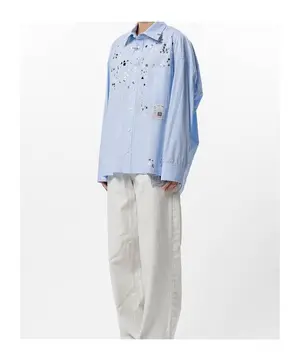 Mihara Yasuhiro Striped Shirt With Stud Embellishments
