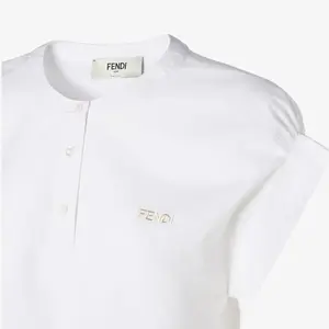 Fendi Short Sleeve Drawstring Hem Blouse