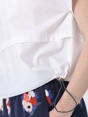 Fendi Short Sleeve Drawstring Hem Blouse