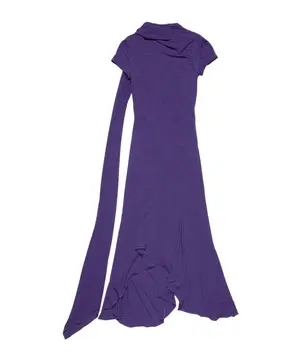 Acne Studios Draped Scarf Jersey Dress - Purple