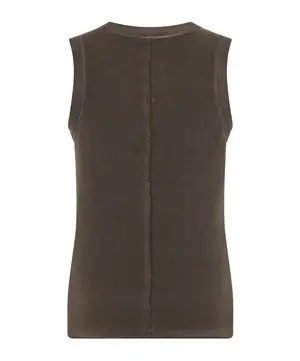 UMA WANG Sleeveless Crew Neck Vest - Brown