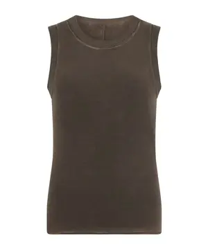 UMA WANG Sleeveless Crew Neck Vest - Brown