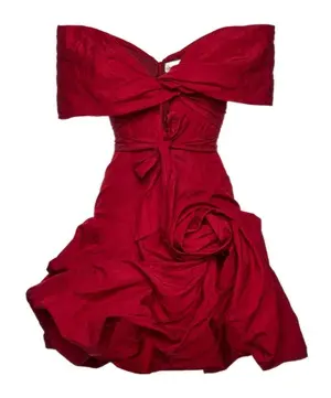 Magda Butrym Draped Shawl-collar Midi Dress - Red
