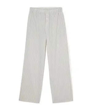 RÓHE Silk Stripe Wide-leg Pajama Trousers - White