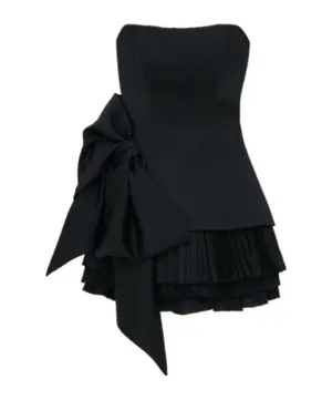 Alexander McQueen Bow-detail Pleated Mini Dress