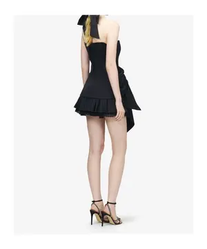 Alexander McQueen Bow-detail Pleated Mini Dress