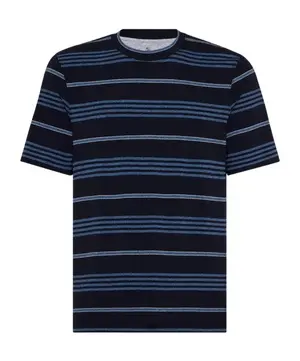 Brunello Cucinelli Striped Cotton T-shirt - Black