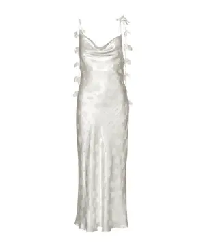ROTATE BY BIRGER CHRISTENSEN Cowl Neck Midi Dress With Tie Detail