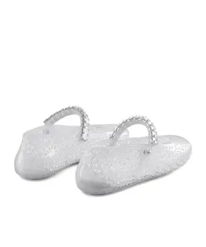 JIMMY CHOO Jelly Ballet Flats With Rhinestone Embellishment