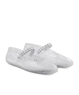 JIMMY CHOO Jelly Ballet Flats With Rhinestone Embellishment