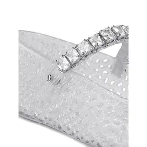 JIMMY CHOO Jelly Ballet Flats With Rhinestone Embellishment