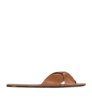 Saint Laurent Knotted Slip-on Sandals - Brown