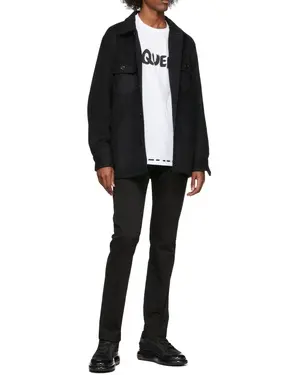 Alexander McQueen Graffiti Logo Crewneck T-shirt