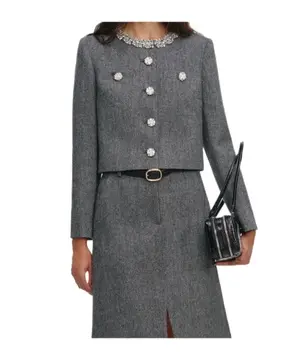 SELF-PORTRAIT Cropped Jacket With Diamanté Embellishments