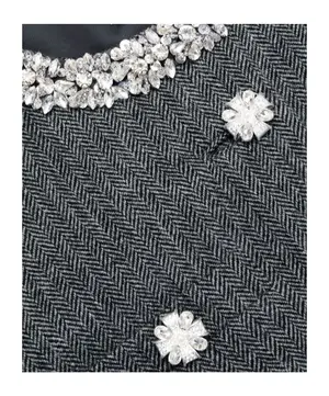 SELF-PORTRAIT Cropped Jacket With Diamanté Embellishments