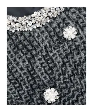 SELF-PORTRAIT Cropped Jacket With Diamanté Embellishments