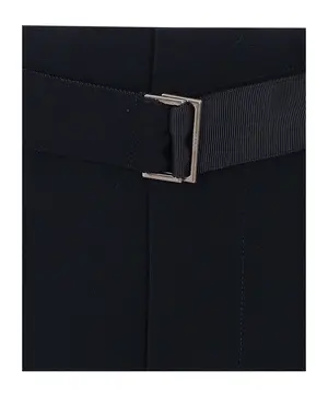 Sacai Belted Pleated Midi Skirt