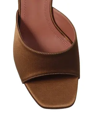 Amina Muaddi Square-toe High-heeled Sandals - Mocha