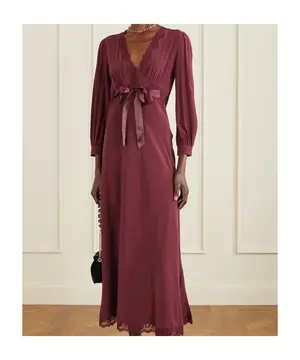 Rixo Adaline Lace-trimmed Silk Maxi Dress