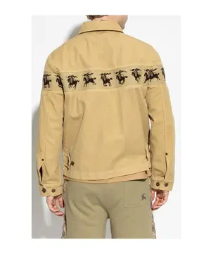 Burberry E.k.d." Motif Zipped Jacket - Beige