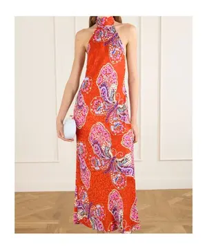 Rixo Sleeveless Floral Print Maxi Dress - Red