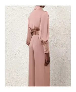 Zimmermann Wrap-design Blouse With Blouson Sleeves - Pink