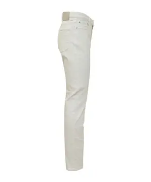 Zegna Logo Patch Straight Leg Jeans - White