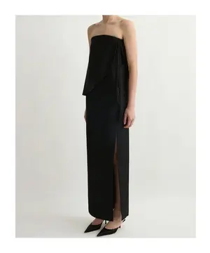 Posse Elspeth Belted Draped Wool-twill Maxi Dress