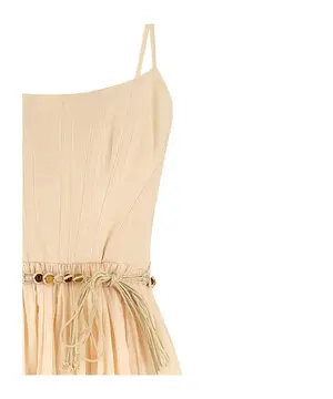 Zimmermann Wanderlust Corset Midi Dress - Nude
