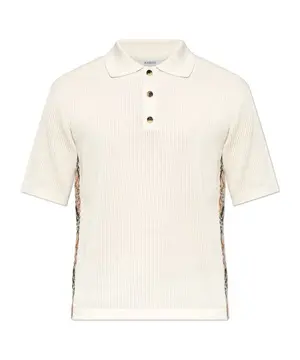 Burberry Checked Ribbed Short Sleeve Polo Shirt