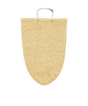 Tory Burch Woven Raffia Tote Bag With Silver-toned Handles - Cream