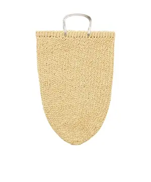 Tory Burch Woven Raffia Tote Bag With Silver-toned Handles - Cream