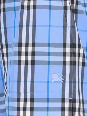Burberry Checked Drawstring Shorts - Blue