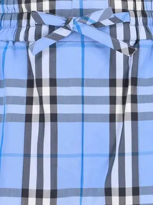 Burberry Checked Drawstring Shorts - Blue